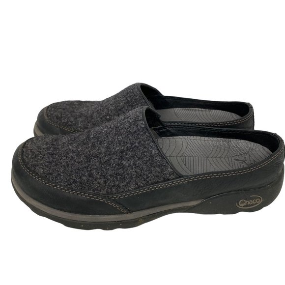 Chaco | Shoes | Chaco Sloan Outdoor Slip On Shoes Wool Mules Black ...